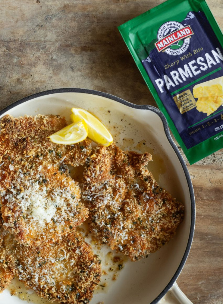 Parmesan and Herb Crusted Chicken Schnitzel with Tangy Slaw » Dish Magazine