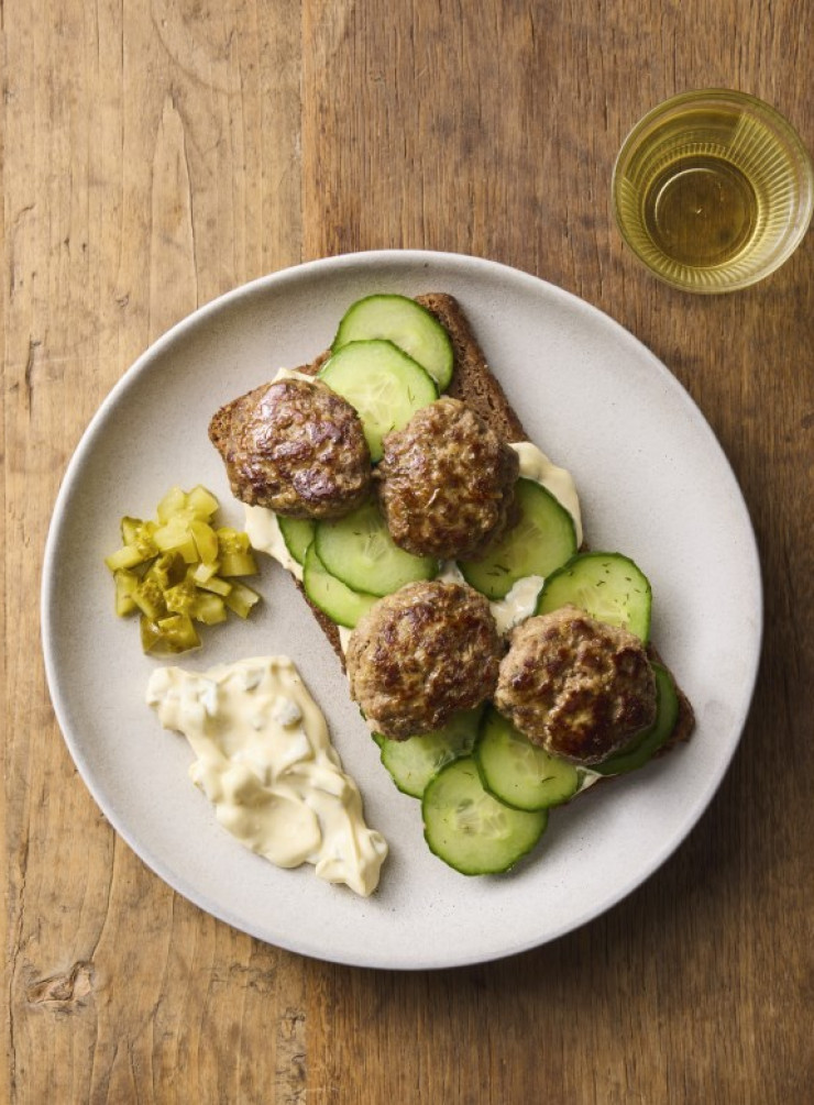 Pork and Dill Meatballs with Mustard and Pickle Mayo » Dish Magazine