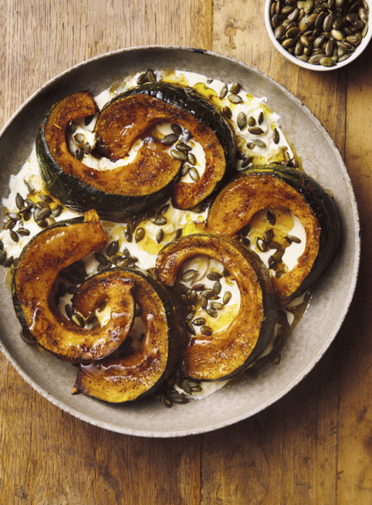 Spiced Roasted Pumpkin with Burrata, Honey and Toasted Pumpkin Seeds ...