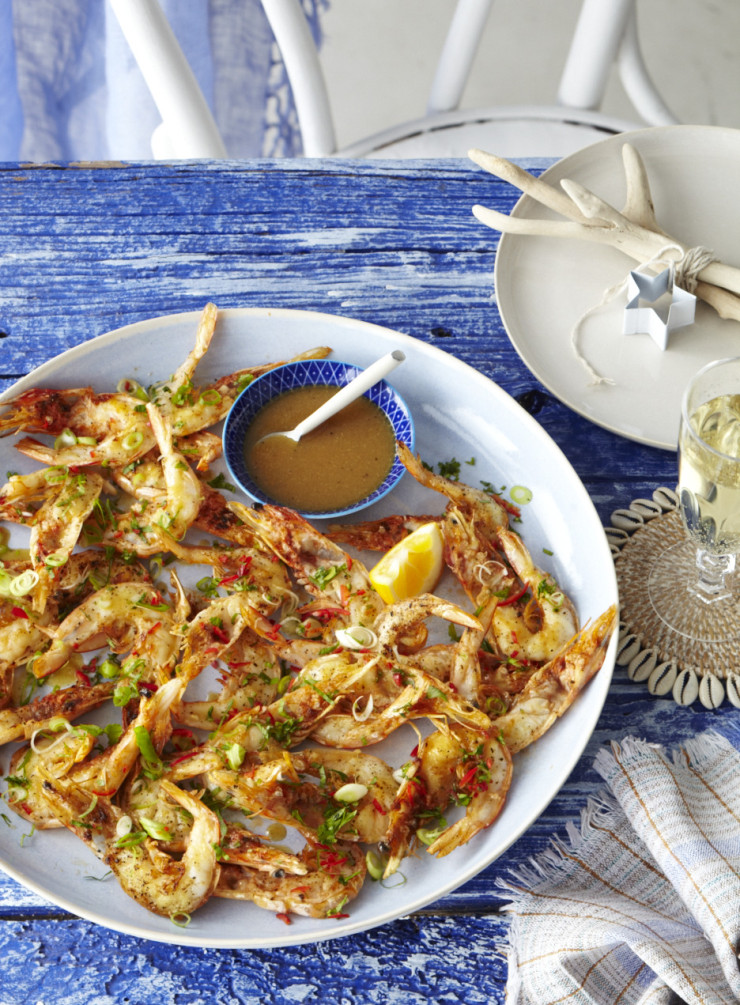 Butterflied Grilled Prawns with Miso and Coriander Dressing » Dish Magazine